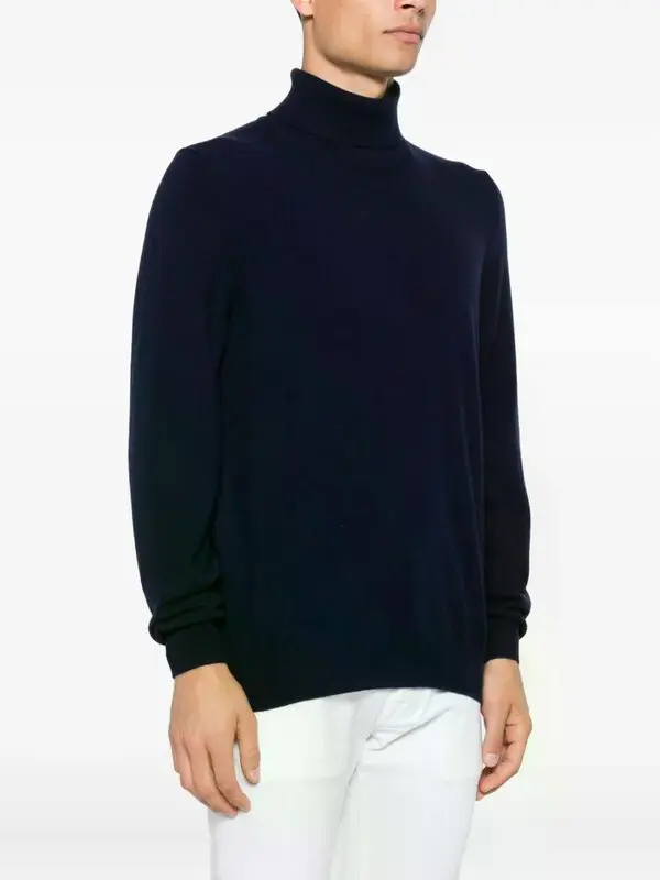 Fedeli Cashmere Roll-neck Sweater - Blue
