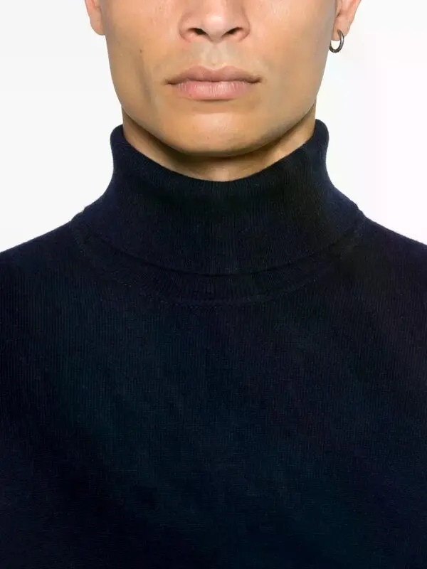 Fedeli Cashmere Roll-neck Sweater - Blue