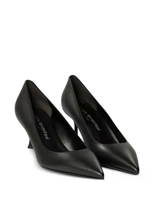 SERGIO LEVANTESI Ella Pointed-toe Leather Pumps - Black