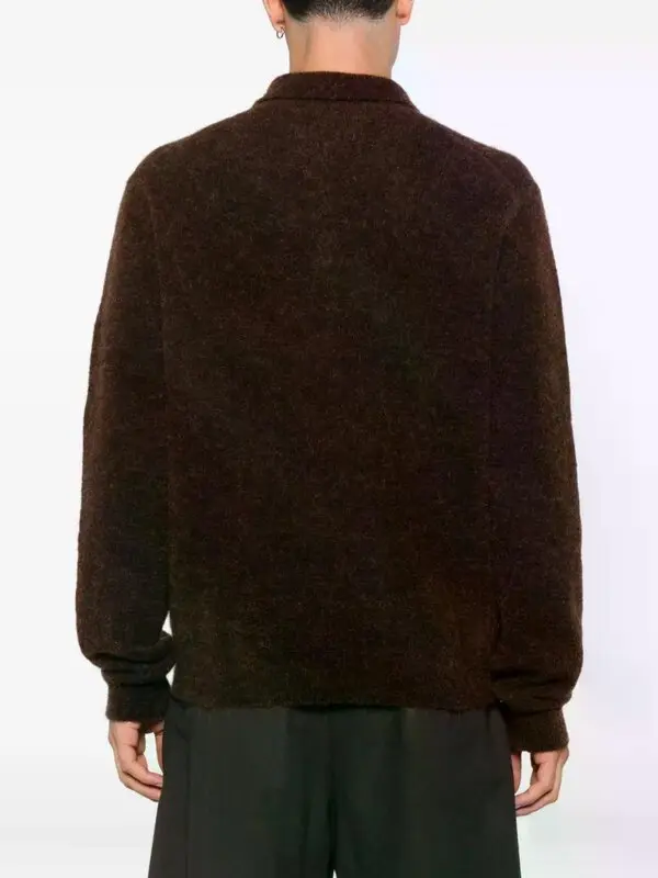 SUNFLOWER Polo-neck Buttoned Sweater - Brown