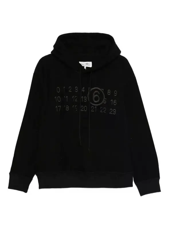 MAISON MARGIELA Numeric Logo Hoodie - Black