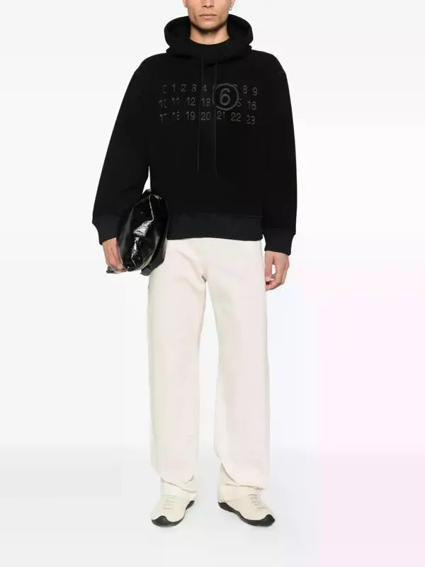 MAISON MARGIELA Numeric Logo Hoodie - Black