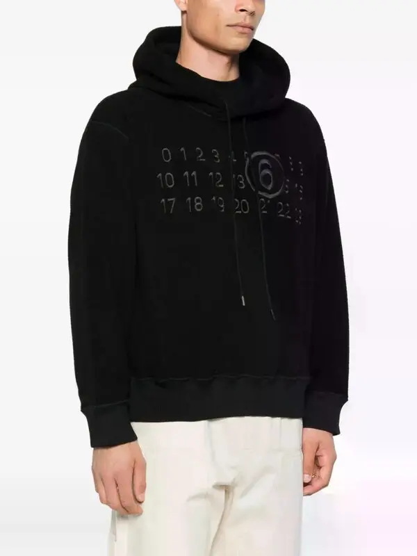 MAISON MARGIELA Numeric Logo Hoodie - Black
