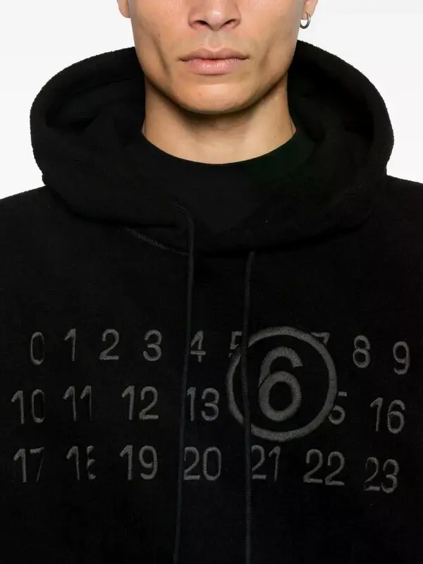 MAISON MARGIELA Numeric Logo Hoodie - Black