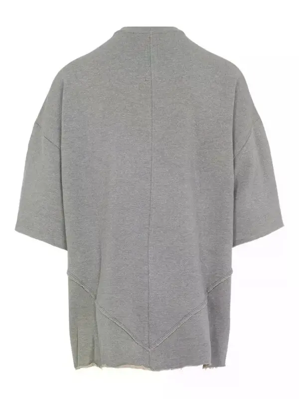 Rick Owens Frayed-Detail Panelled T-Shirt - Grey | Editorialist