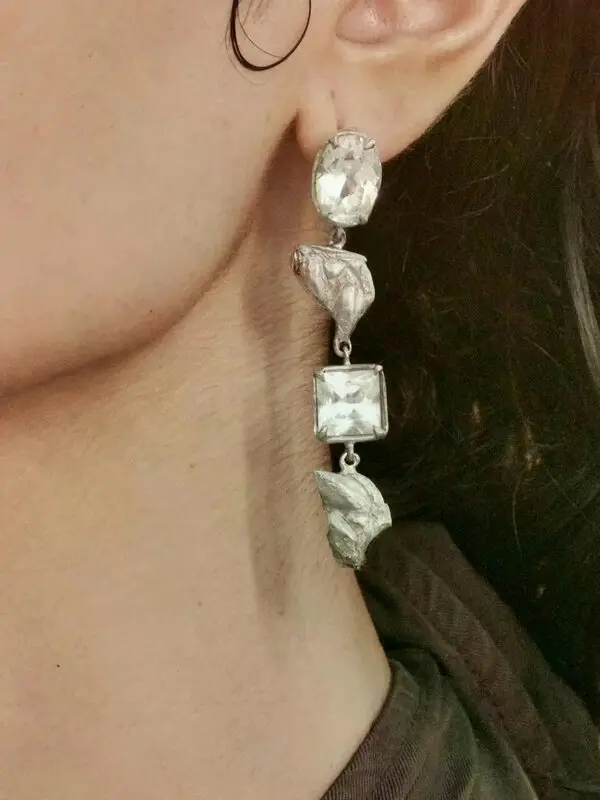 LOVENESS LEE Sami Sapphire Drop Earrings - Silver