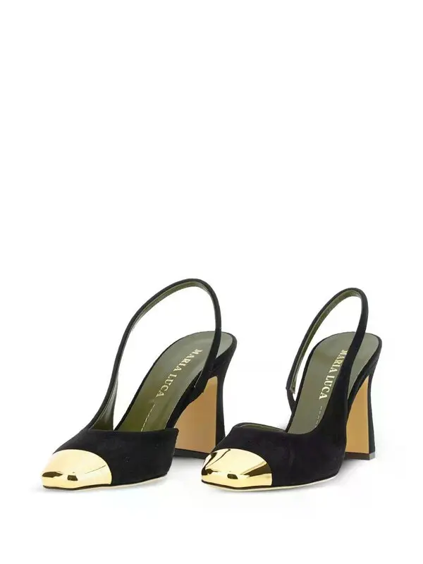 MARIA LUCA 90mm Eleonora Slingbacks With Gold-tone Cap Toe