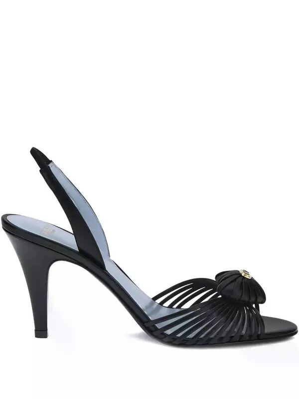 Valentino Garavani 85mm Royal Slingback Leather Sandals - Black