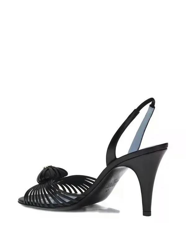 Valentino Garavani 85mm Royal Slingback Leather Sandals - Black