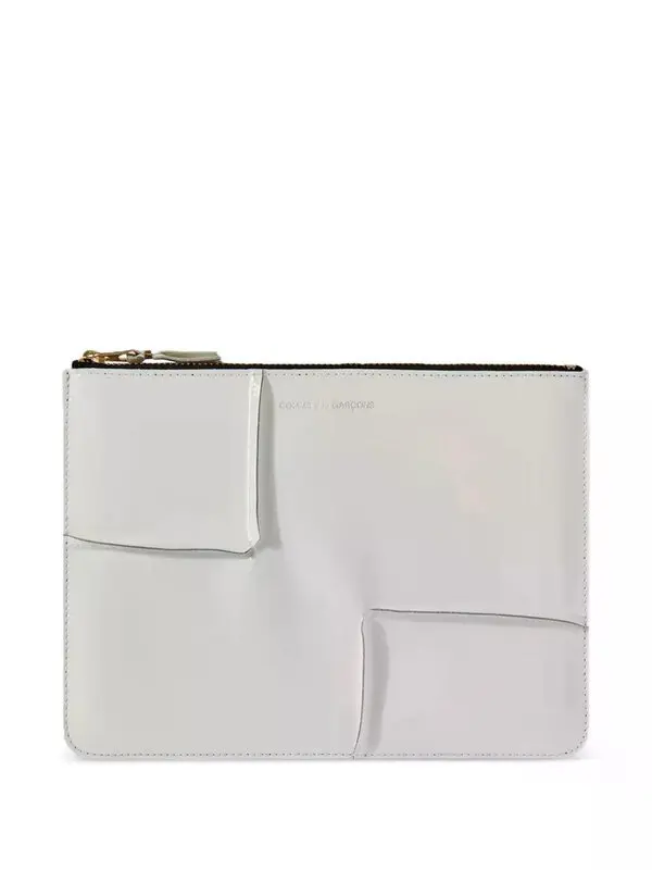 Comme Des Garçons Reversed Hem Zip Wallet - White