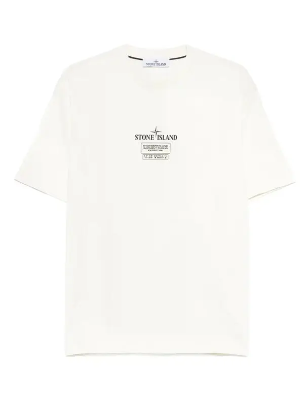 Stone Island Logo-print Cotton T-shirt - Neutrals
