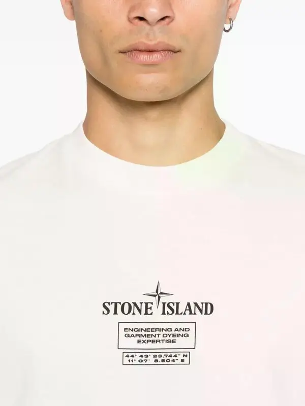 Stone Island Logo-print Cotton T-shirt - Neutrals