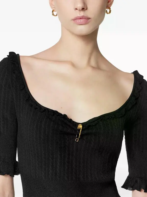 Versace Medusa Safety Pin Ribbed-knit Mini Dress