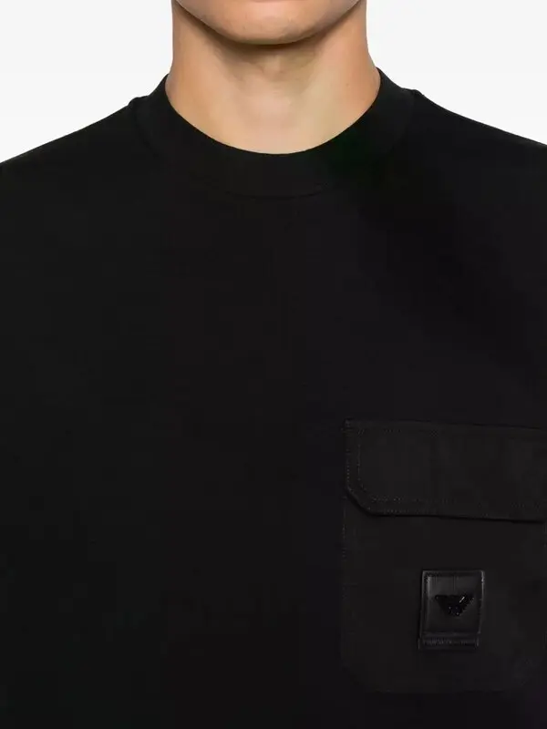 Emporio Armani Crew Neck Sweatshirt With Patch Pocket