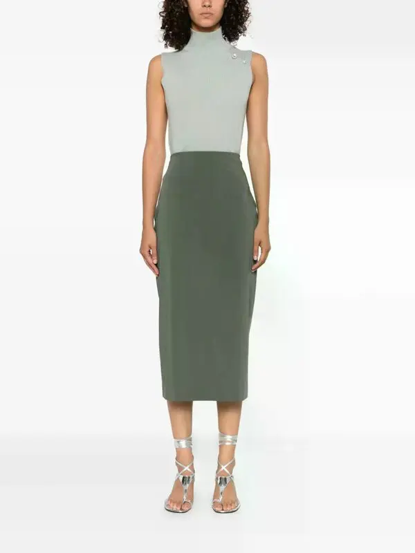 Alberta Ferretti Ribbed-knit Knee-length Skirt