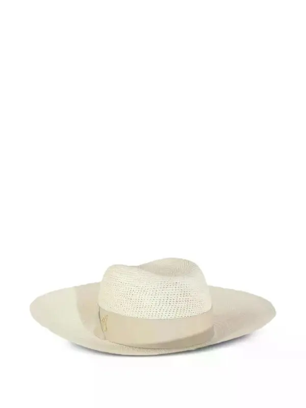 FILIPPO CATARZI Leather-band Panama Hat - White