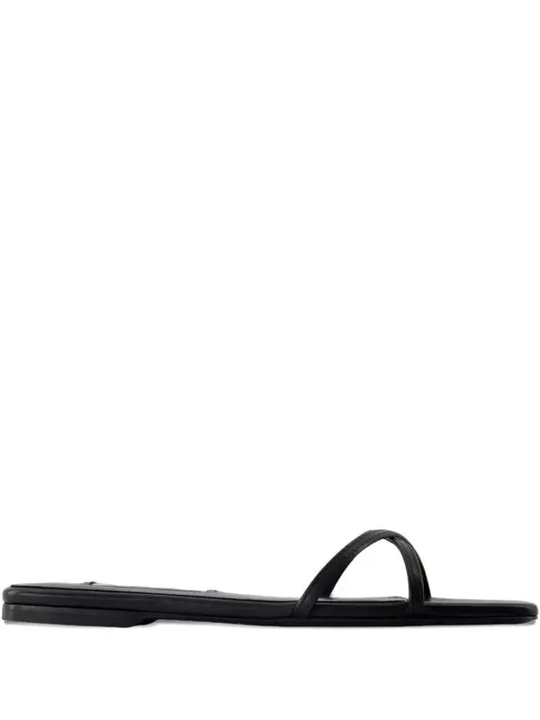 TOTEME Crossover Leather Sandals - Black