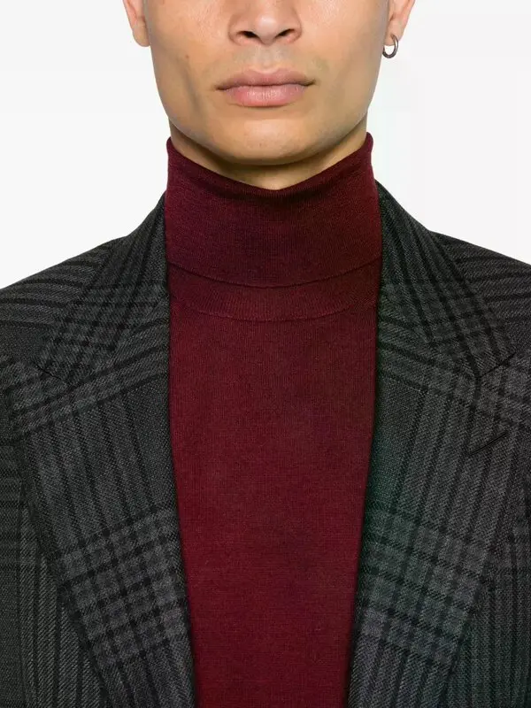 Fedeli Long-sleeve Roll-neck Top - Red