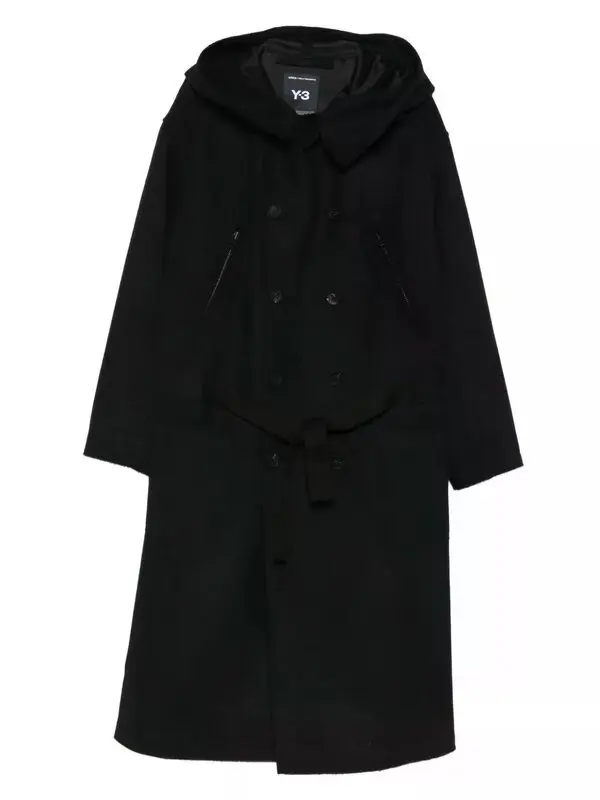 Y3 Hooded Double-breasted Coat