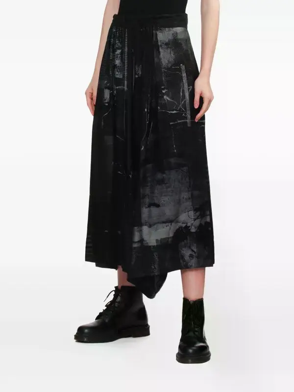 Y’s Abstract-print Pleated Trousers