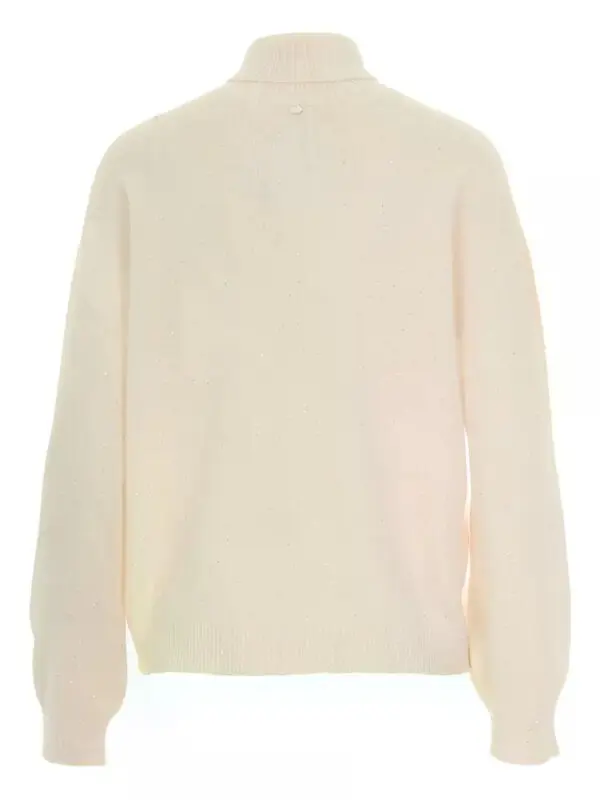 Liu Jo Embellished Roll Neck Sweater - Neutrals
