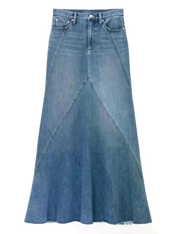 HEY JOANIE Panelled Denim Maxi Skirt
