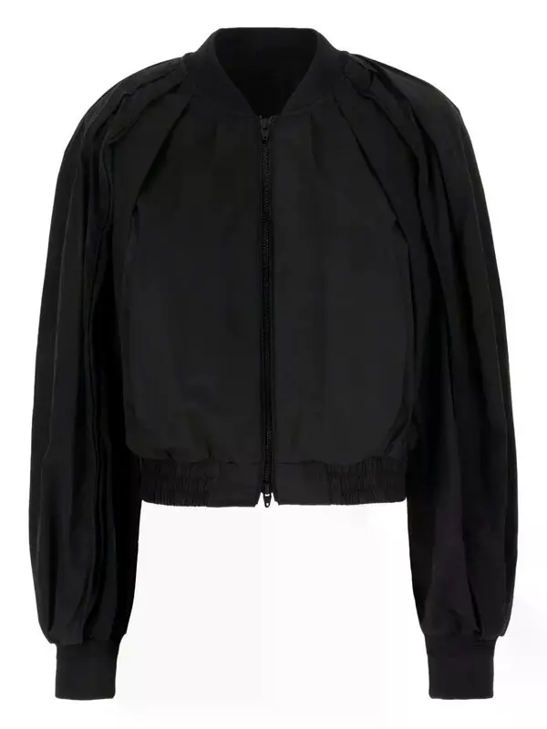 JUUN.J Pleated Balloon-sleeve Bomber Jacket