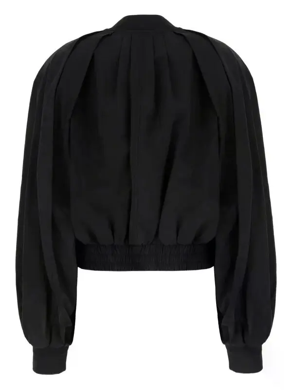 JUUN.J Pleated Balloon-sleeve Bomber Jacket