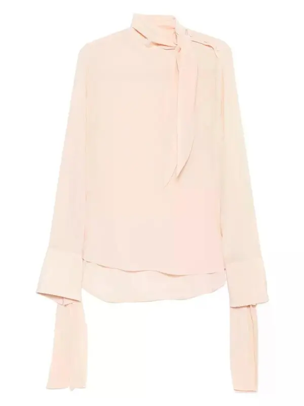 Ermanno Scervino Tie-neck Long-sleeve Blouse