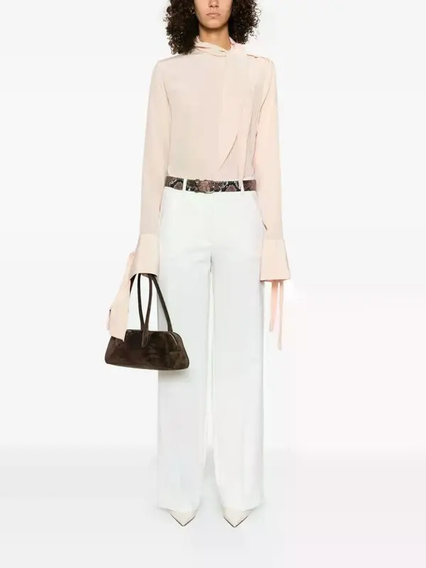 Ermanno Scervino Tie-neck Long-sleeve Blouse