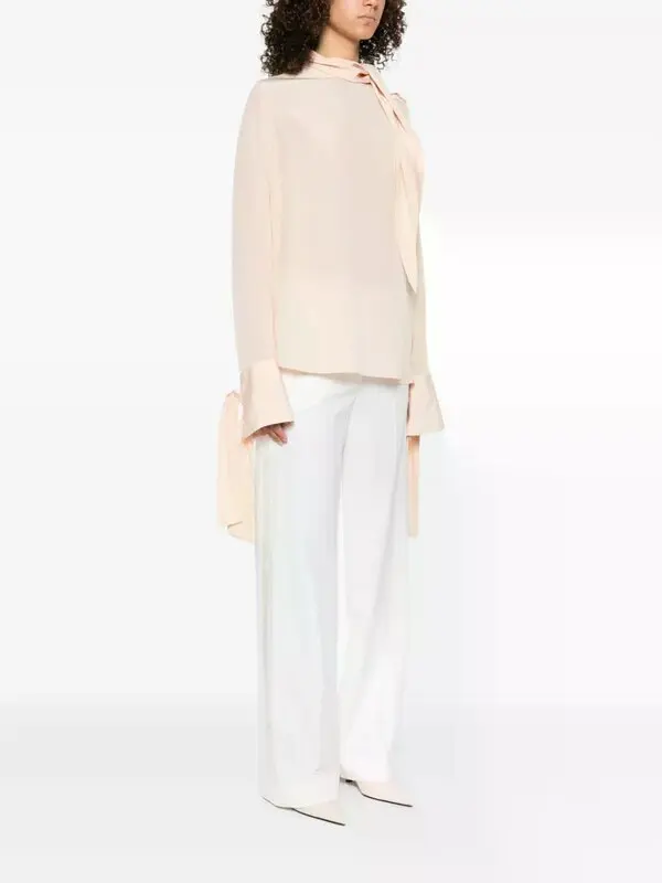 Ermanno Scervino Tie-neck Long-sleeve Blouse
