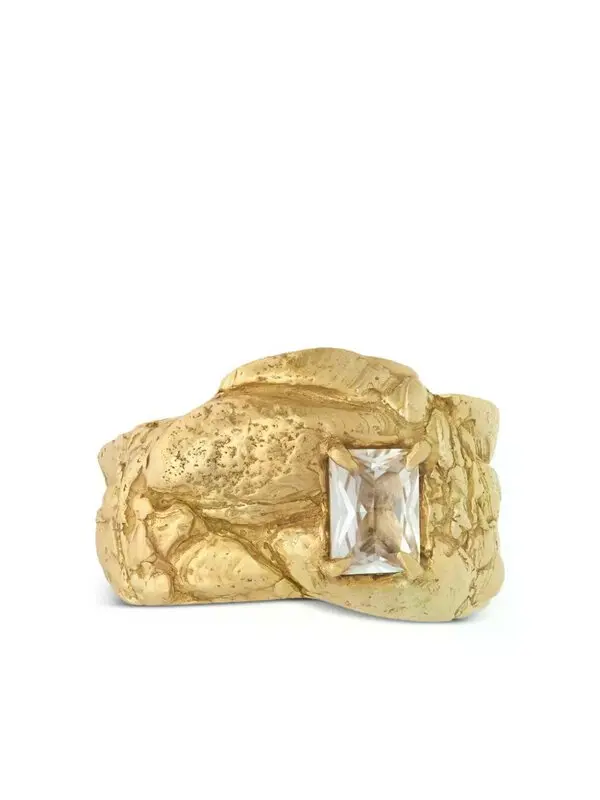 LOVENESS LEE Textured Ring With Sapphire - Gold