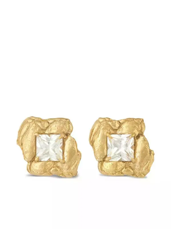 LOVENESS LEE Jaqui Textured Sapphire Earrings - Gold