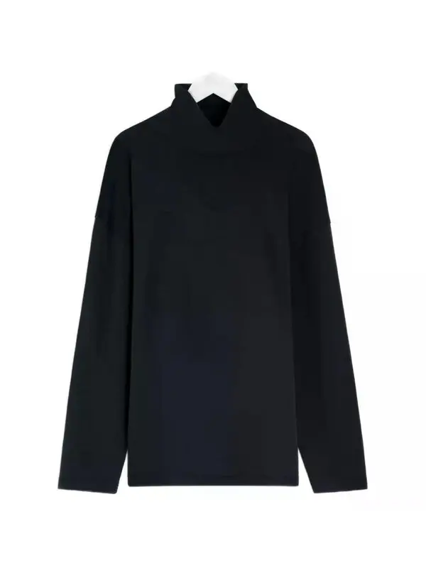 LEMAIRE Mock-neck Long-sleeve T-shirt - Black