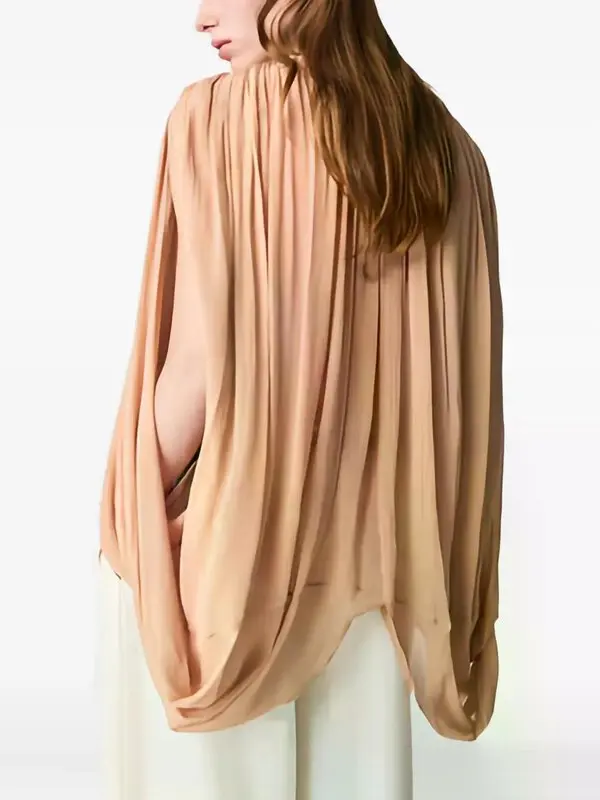 Stella McCartney Pleated Cape-sleeve Top