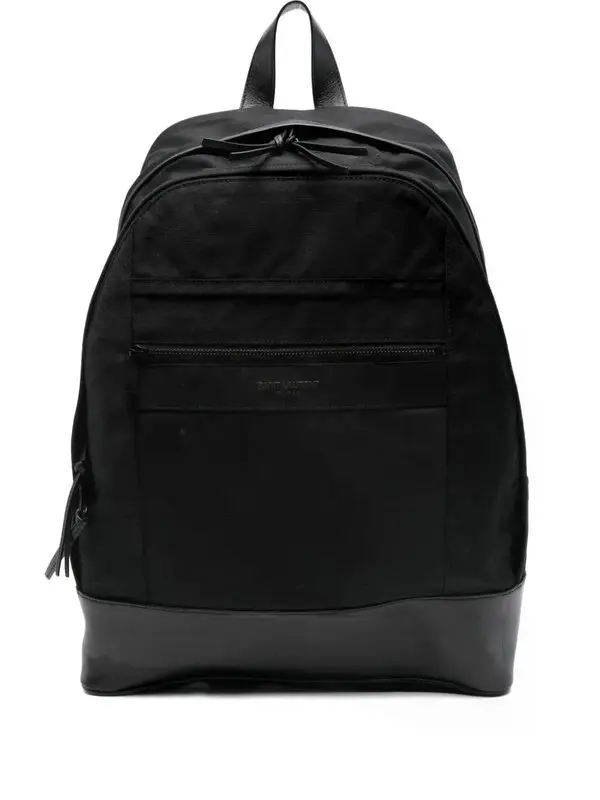 Saint Laurent Medium City Logo-appliqué Backpack - Black