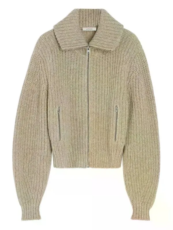 LEMAIRE Ribbed High-neck Zip Cardigan