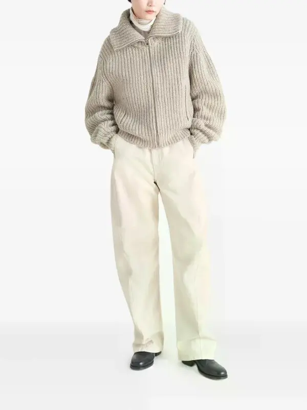 LEMAIRE Ribbed High-neck Zip Cardigan