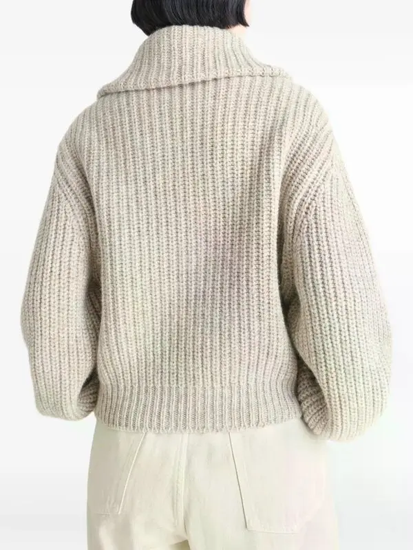 LEMAIRE Ribbed High-neck Zip Cardigan