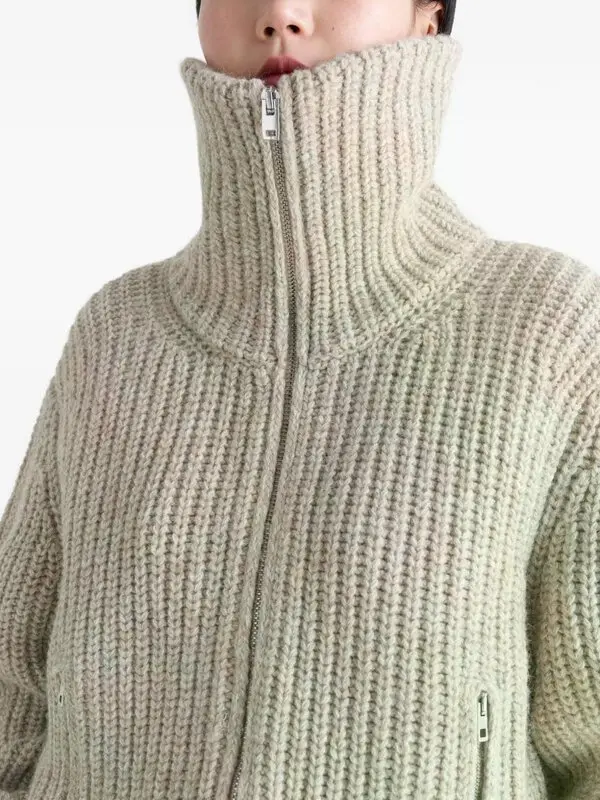 LEMAIRE Ribbed High-neck Zip Cardigan
