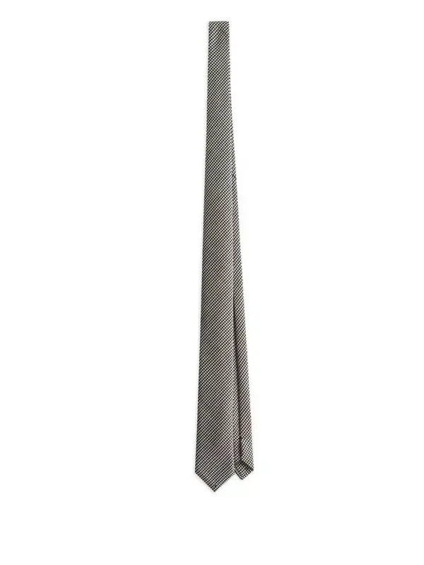 Dolce & Gabbana Check-pattern Pointed Tip Tie - Grey
