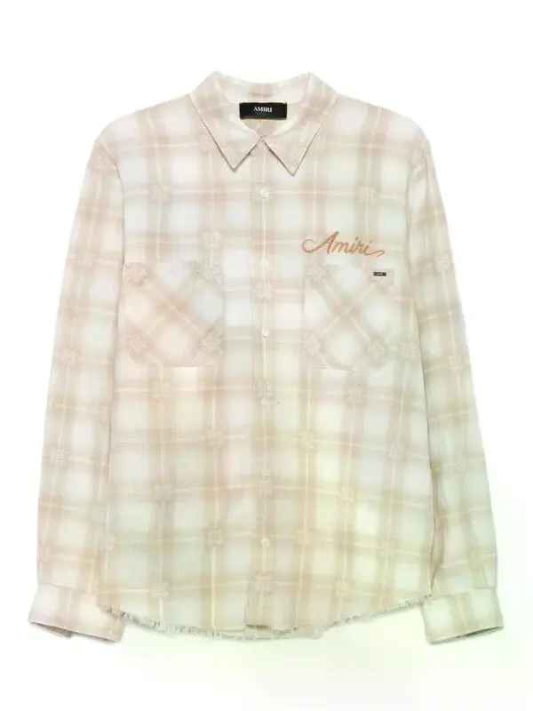 Amiri Checked Frayed Shirt