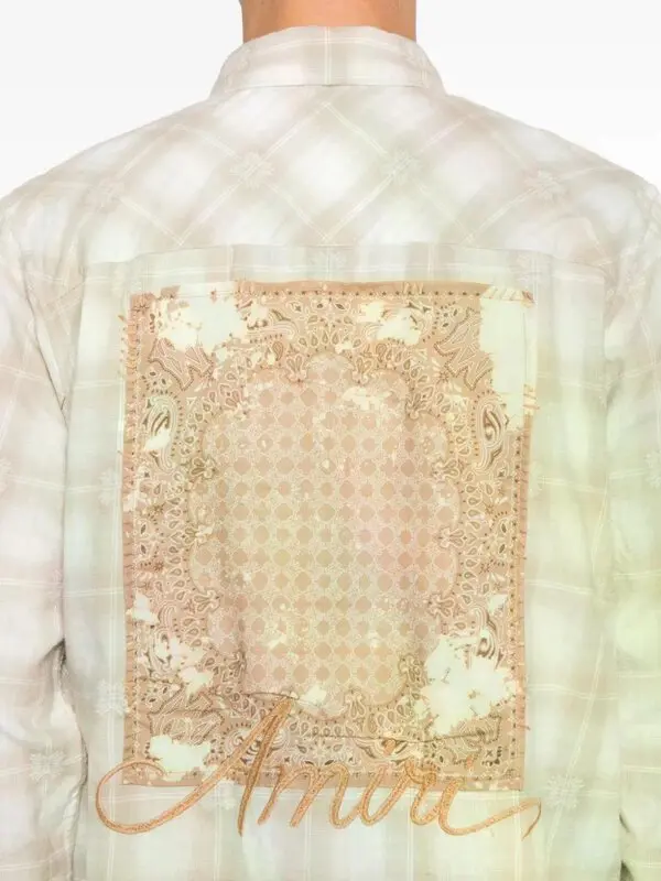Amiri Checked Frayed Shirt