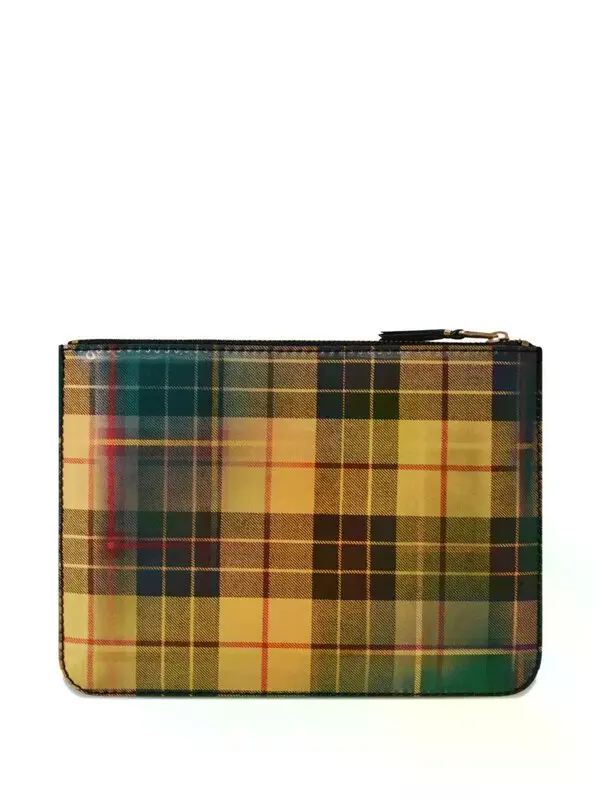 Comme Des Garçons Plaid-pattern Wallet - Green