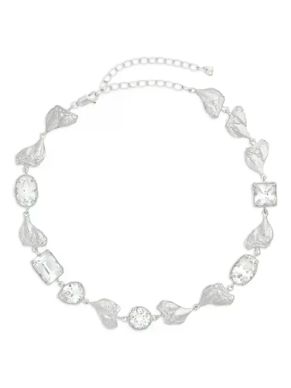 LOVENESS LEE Mea Leaf-shaped Crystal Necklace - Silver