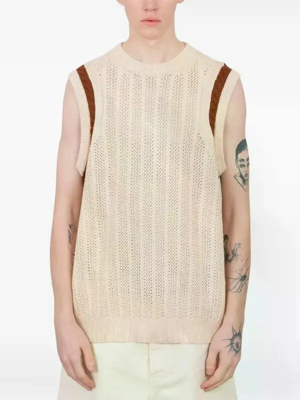 Drole De Monsieur Open-knit Vest