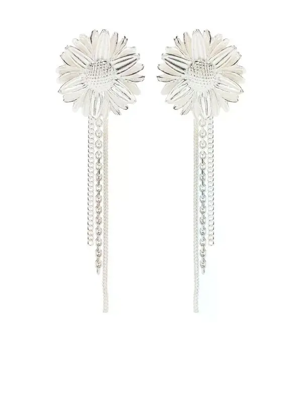 WOUTERS & HENDRIX Daisy-motif Drop Earrings - Silver