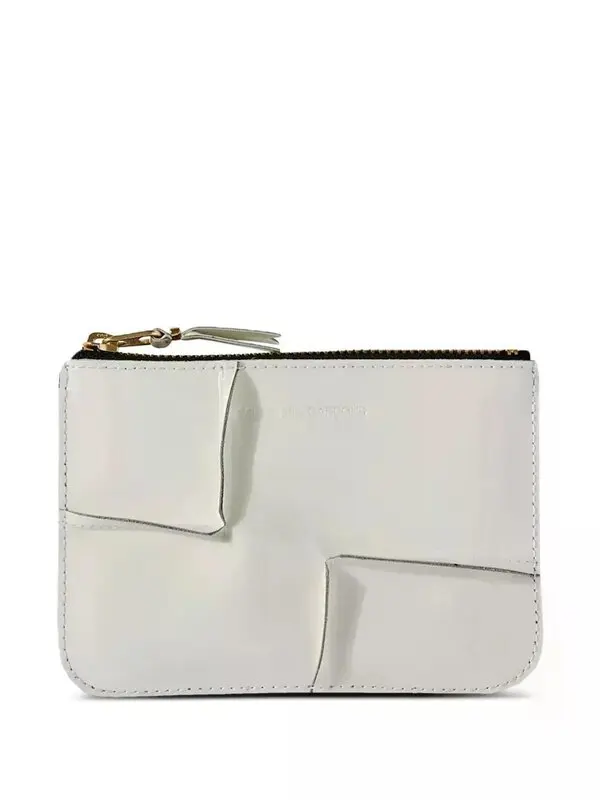 Comme Des Garçons Reversed Hem Zipped Wallet - White