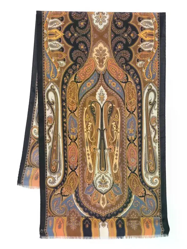 Etro Paisley-pattern Scarf - Blue
