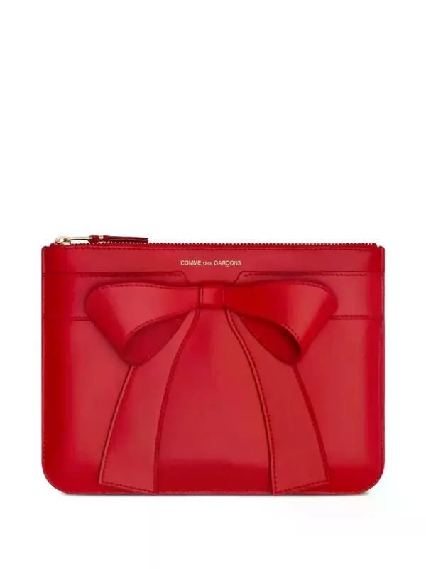 Comme Des Garçons Bow-detail Leather Wallet - Red
